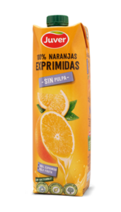 JUVER 100% PRESSED orange juice without pulp - Juver Alimentación